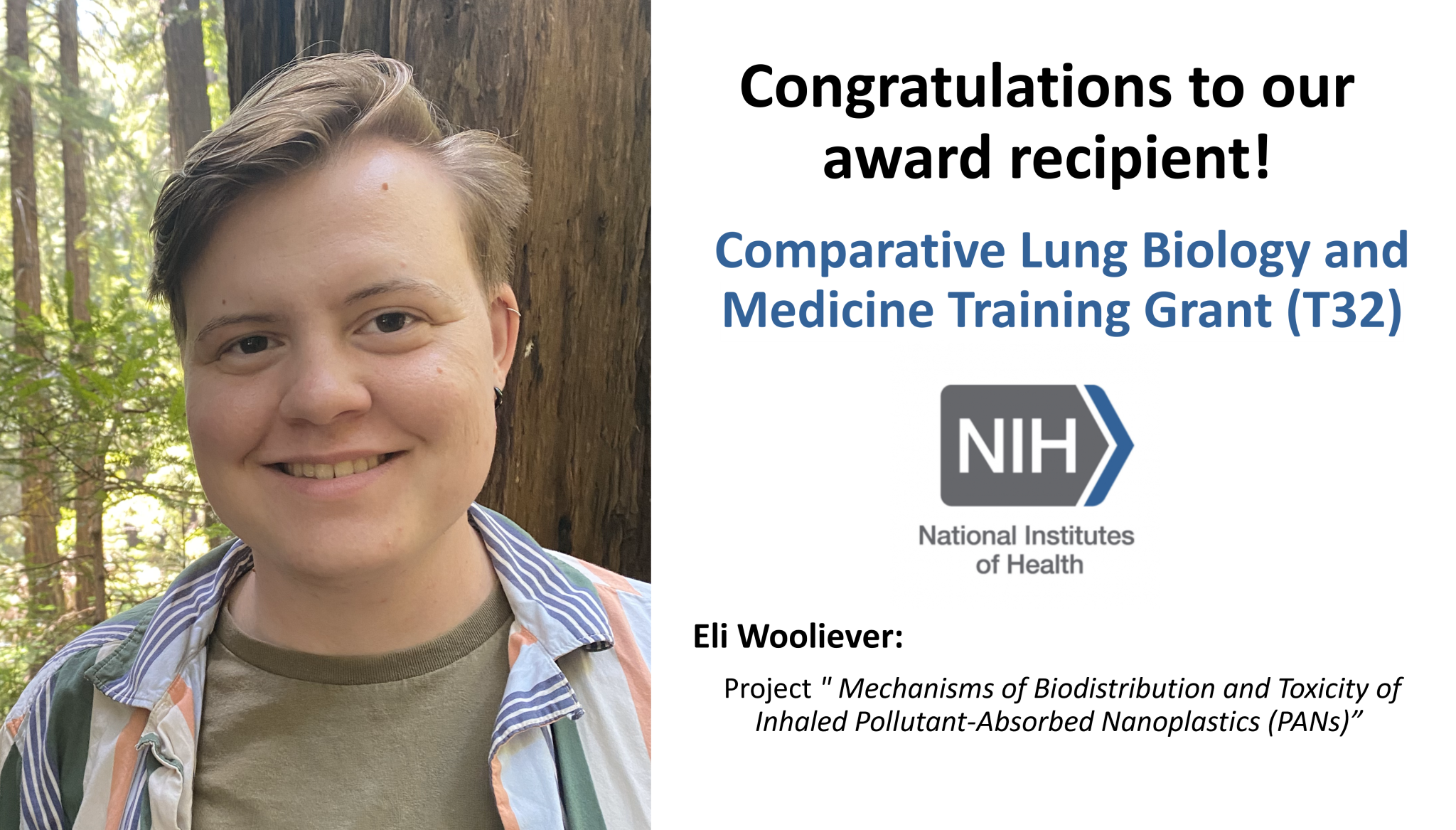 Congratulations to Eli! – NIH T32 Grant | Nicklisch Lab